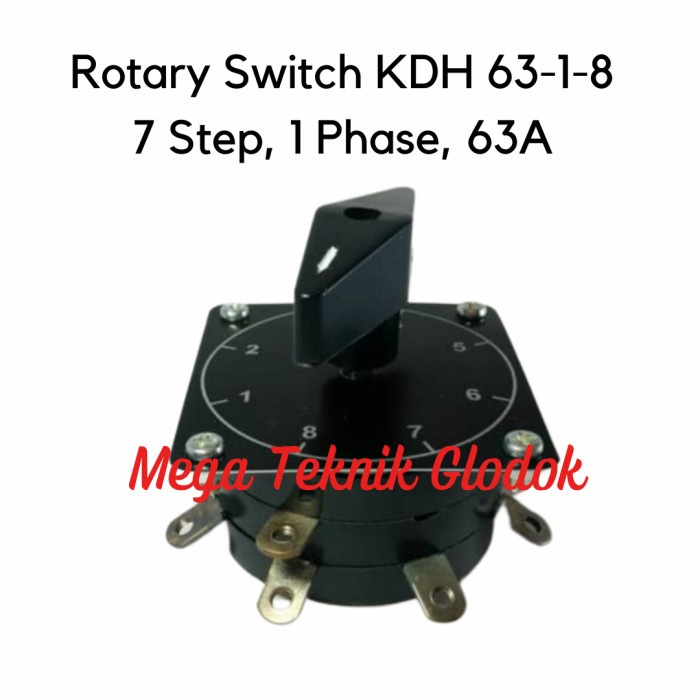 Jual [New] Rotary Switch 7 Step 1 Phase 63A Selector Switch Kdh63-1-8 Terbatas | Shopee Indonesia