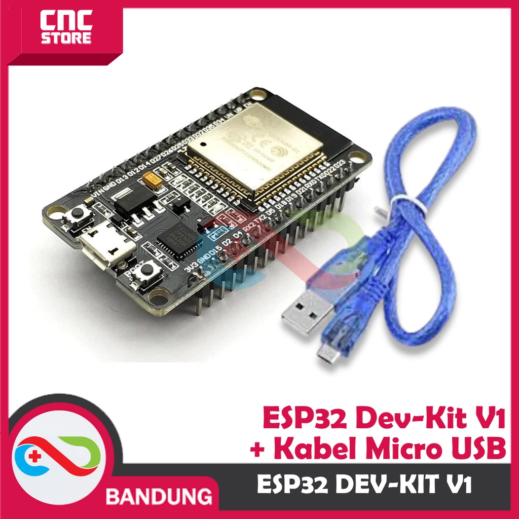 Jual ESP32 ESP-32 DOIT WIFI BLUETOOTH IOT ESP-32S DEVELOPMENT BOARD PLUS KABEL MICRO USB ...