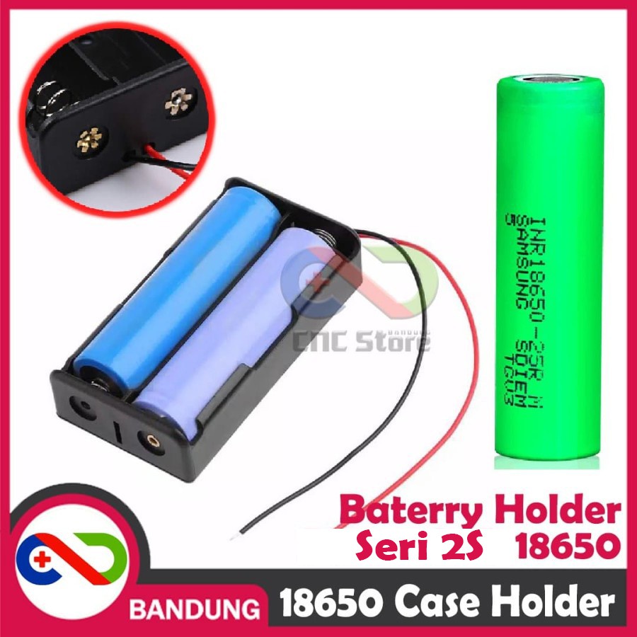 Jual KOTAK BATERAI 18650 BATTERY HOLDER SERI 2S 3.7V LI-ION LITHIUM ...