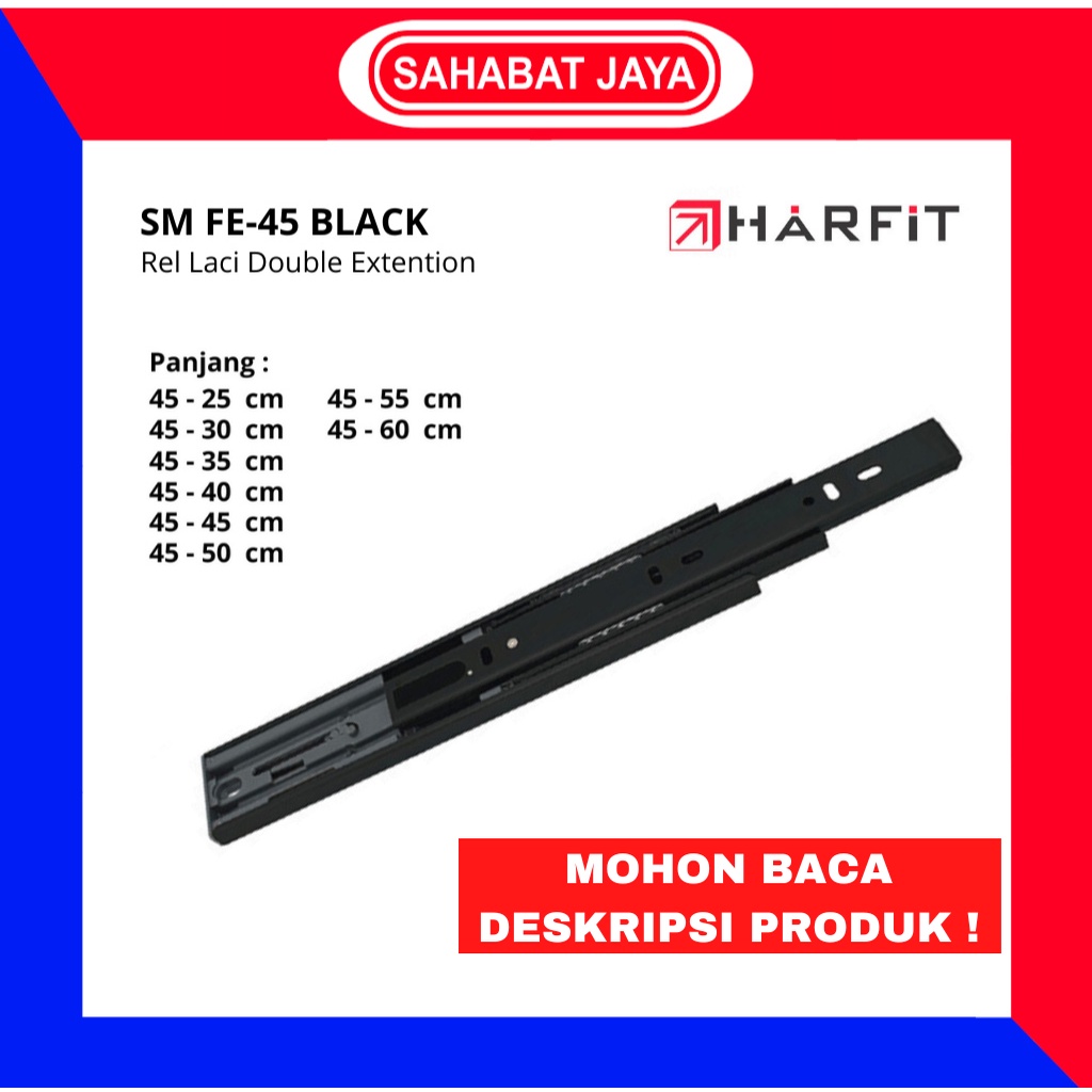 Jual HARFIT Rel Laci Hitam Double Extention Slow Motion SM FE 45mm 25 ...