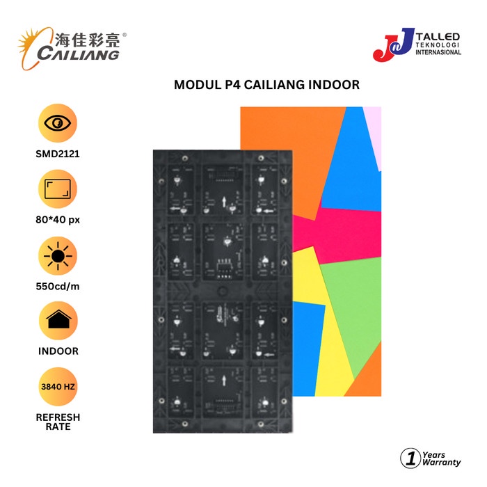 Jual MODUL LED VIDEOTRON INDOOR P4 SMD RGB FULL COLOR CAILIANG - TALLED ...