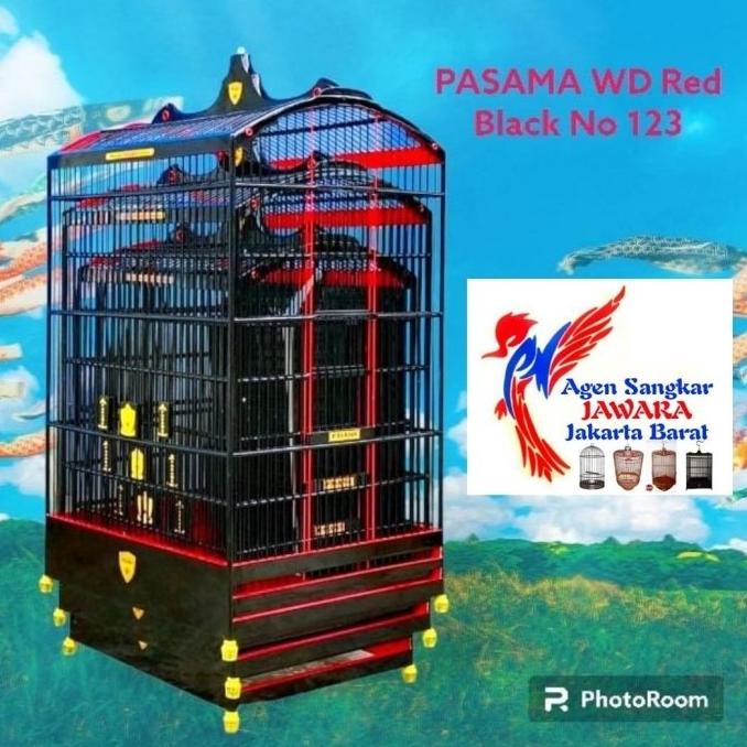 Jual KANDANG SANGKAR KOTAK PASAMA HITAM WD LIST MERAH | Shopee Indonesia