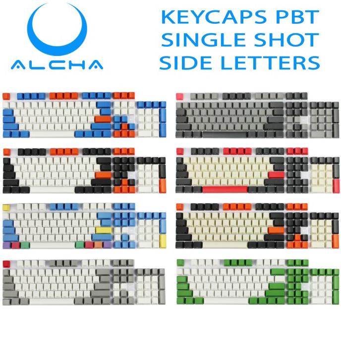 Jual Alcha Keycaps Pbt Single Shot Side Letters Print Carbon Chalk ...