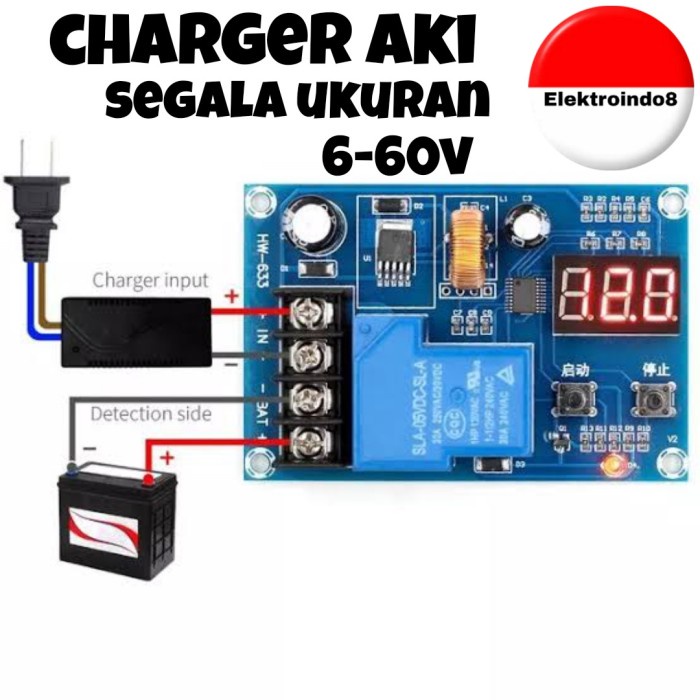 Jual au7 modul charger aki segala ukuran 6v 9v 12v 24v 48v solar cell battery | Shopee Indonesia