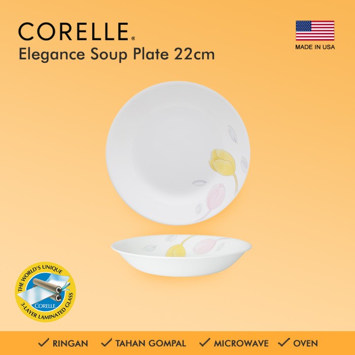 Jual CORELLE ELEGANCE SOUP PLATE 22CM / MANGKOK SUP | Shopee Indonesia