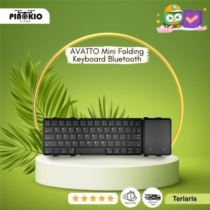 Jual AVATTO Mini Folding Keyboard Bluetooth 5.1 With Touchpad Click ...