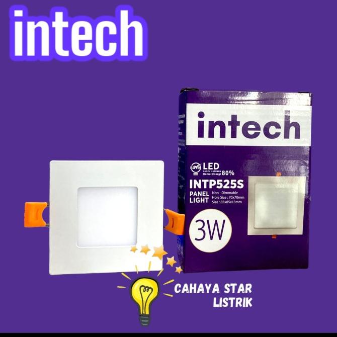 Jual Intech Downlight Panel Light Led Inbow 3W 3 Watt Kotak Intp525S ...