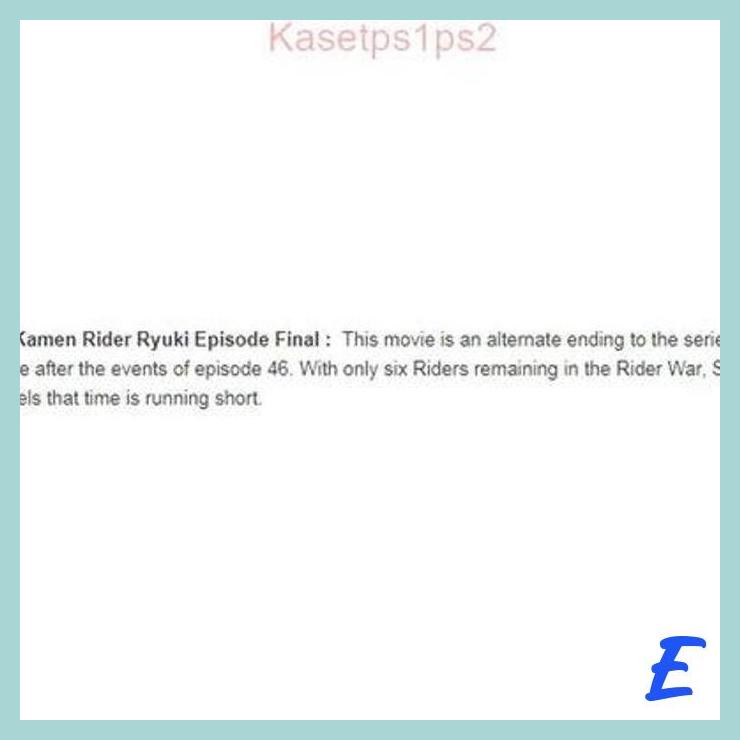 Jual | KP | KAMEN RIDER RYUKI EPISODE FINAL SUB INDO | Shopee Indonesia
