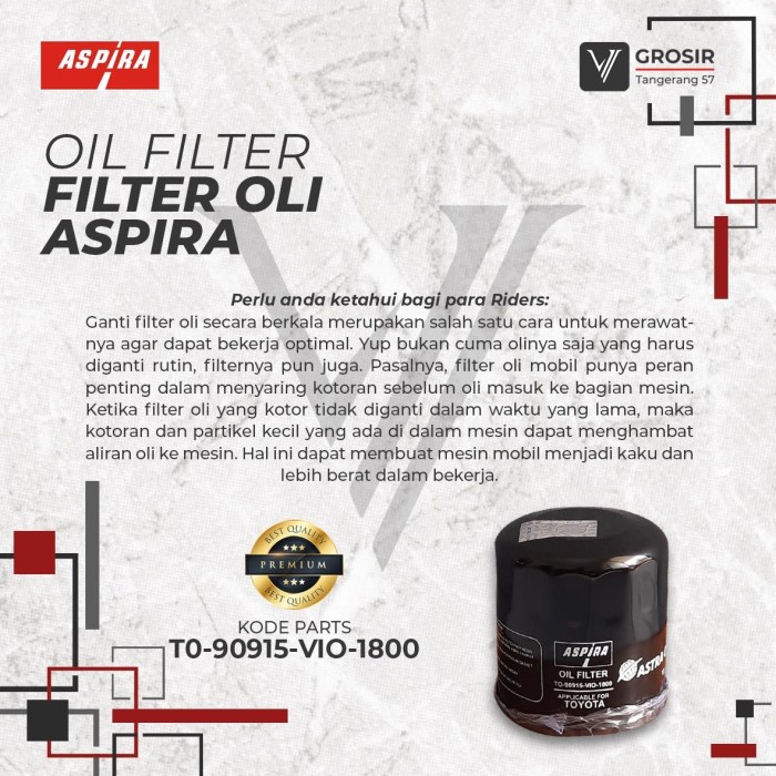 Jual Filter Oli Wish Aspira To-90915-Vio Oil Filter Best | Shopee Indonesia