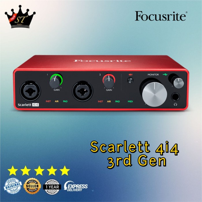 Jual Focusrite Scarlett 4i4 3rd Gen Soundcard USB Audio Interface 4 ...