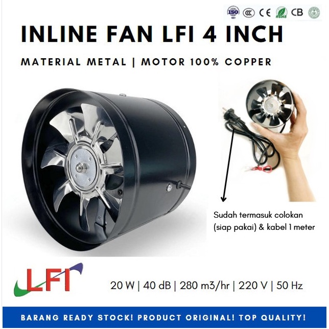 Jual 4" inch mini inline fan/ booster fan/ air duct fan/ exhaust fan ...