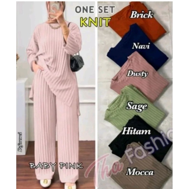 Jual SETELAN KNIT PREMIUM ONE SET KNIT JUMBO SETELAN WANITA | Shopee ...