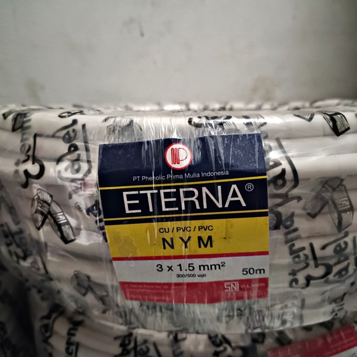 Jual New Ori Harga 1 Roll 50Mtr Kabel Eterna Nym Tembaga 3 X 15 Lidi ...