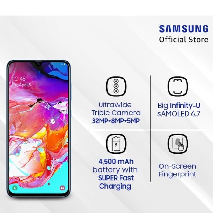 Jual New Hp Samsung A70 6/128 Blue Diskon | Shopee Indonesia