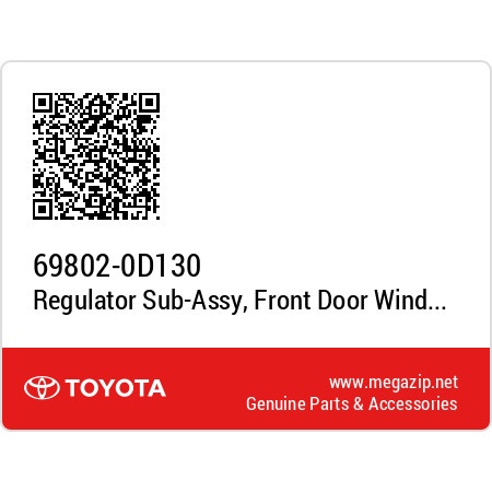Jual [Original] Regulator Sub-Assy Front Door Window Lh Ori 69802-0D130 ...