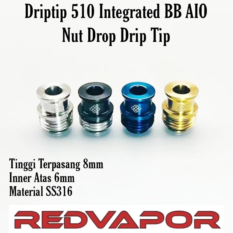Jual Driptip 510 Integrated BB AIO Nut Drop Drip Tip | D5106 | Shopee ...