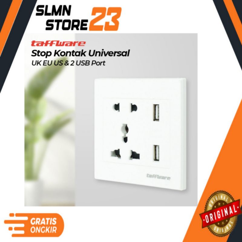 Jual Colokan Listrik Dinding Stop Kontak Universal UK EU US 2 USB Port ...