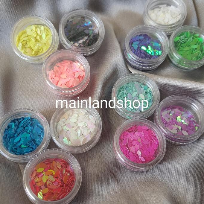 Jual New Sale Nail Art Horse Eye Shape Glitter Decoration Pastel Color ...