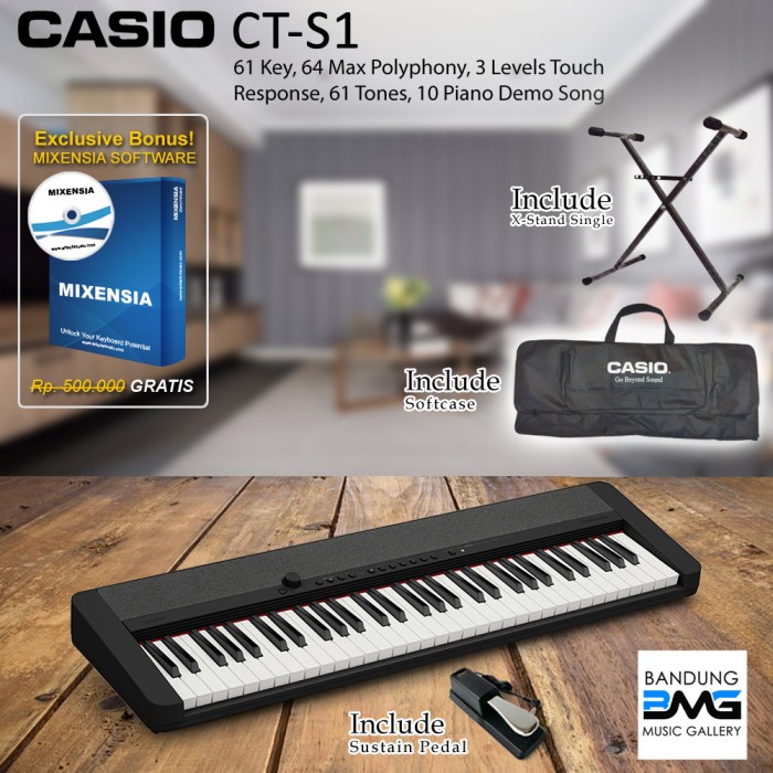 Jual CASIO CT S1 KEYBOARD / CTS1 / CTS 1 GARANSI RESMI | Shopee Indonesia