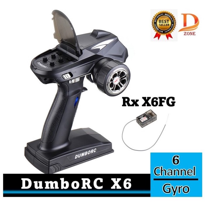 Jual Remote Dumbo RC Dumborc X6 with RX F6FG Gyro 6 Channel 2.4Ghz ORI ...