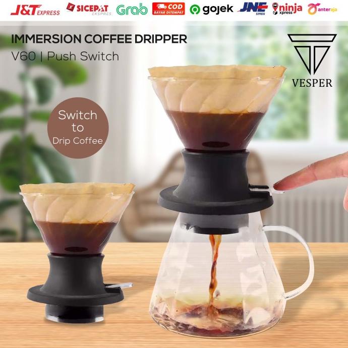Jual immersion switch coffee dripper glass V60 pour over / filter kopi ...