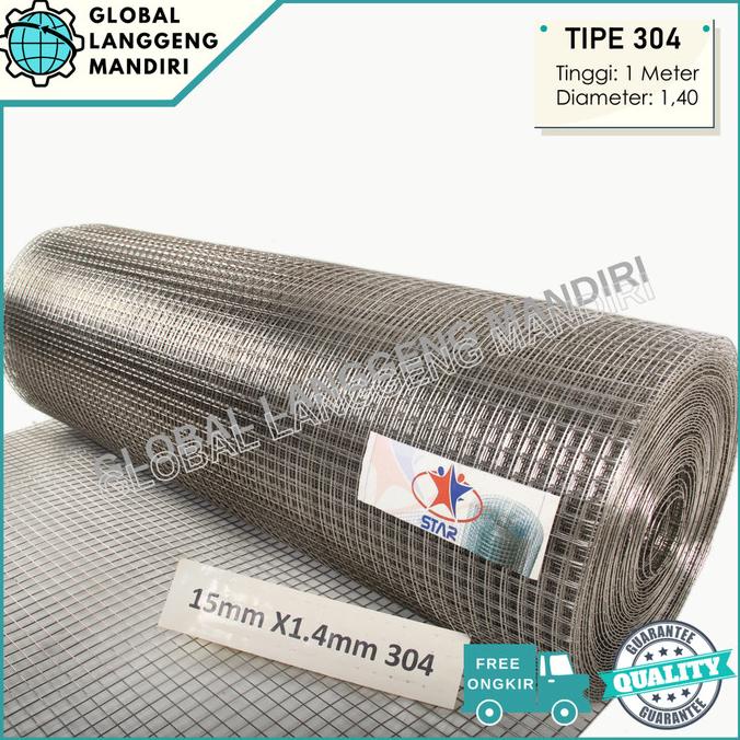 Jual Kawat Ram Stainless 15Mmx15Mmx1.4Mmx1M (304)/Kawat Loket Stainless ...