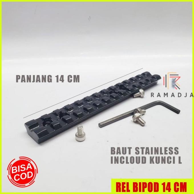 Jual REL BIPOD REL SENAPAN ANGIN BAUT STAINLESS RAIL 22 REL 22 RAIL 14 CM | Shopee Indonesia