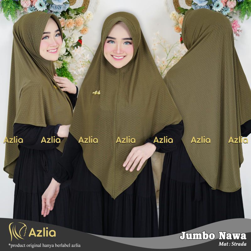Jual Jilbab Instan Simple Jumbo Nawa Ori Azlia | Shopee Indonesia
