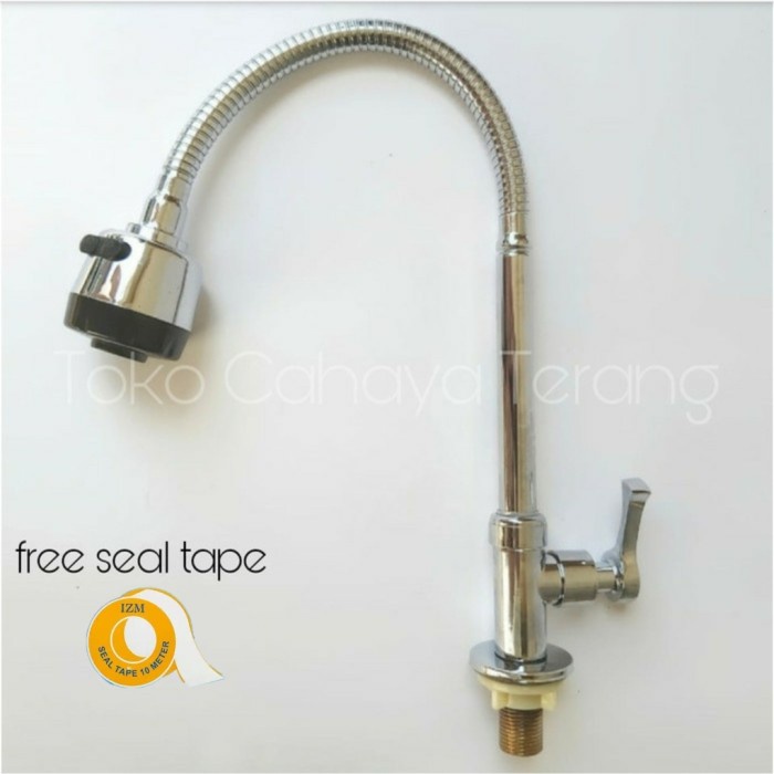Jual Kran Cuci Piring Dapur Fleksibel Kuningan / Keran Air / Kran ...