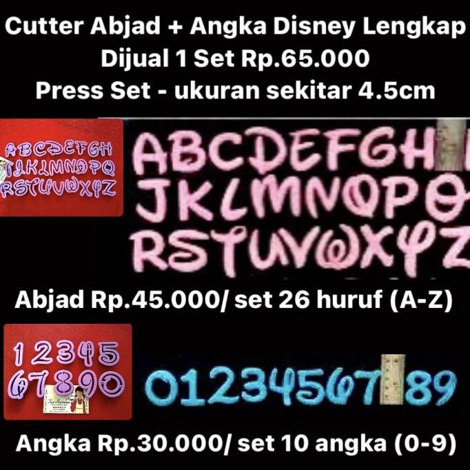 Jual Cutter Alphabet / Abjad dan Angka Disney dijual terpisah dan set ...