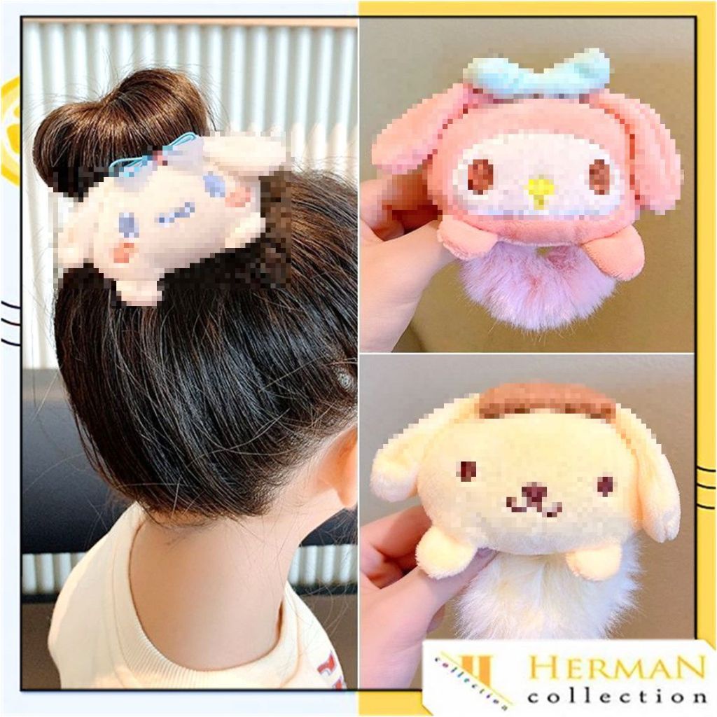 Jual HC Ikat Rambut Bulu Karakter Kartun Kunciran Rambut Anak Lucu ...