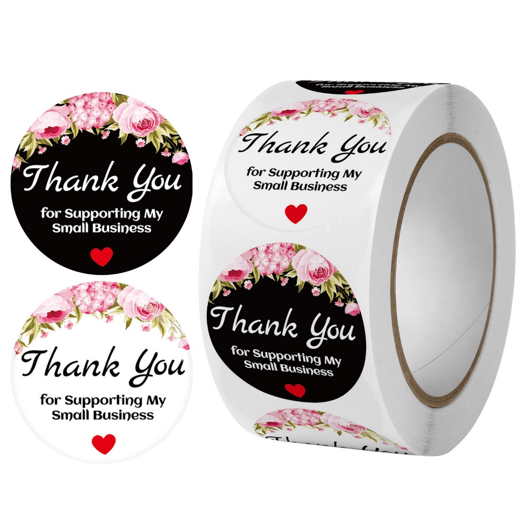 Jual Hc Sticker Thank You Roll Isi 500 Pcs Stiker Terima Kasih Warna