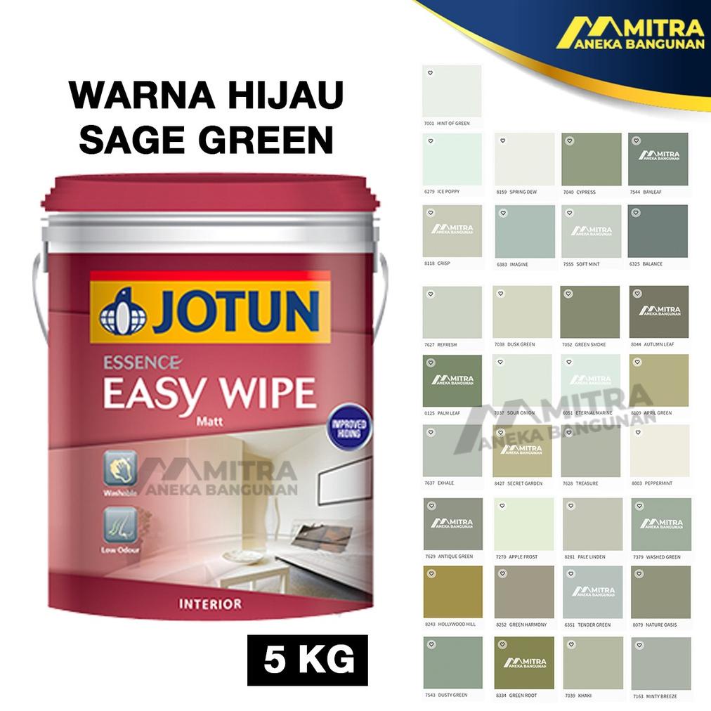 Jual cuci gudang cat tembok jotun interior easy wipe 3,5 liter / 5 kg / warna sage green / olive ...