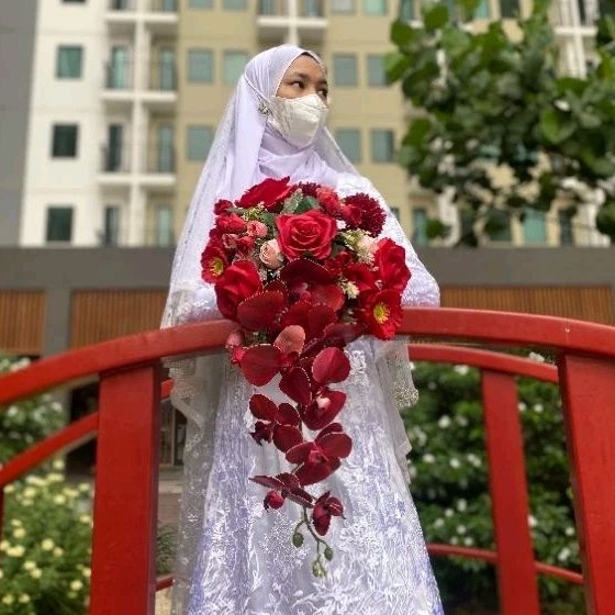 Jual Hand buket bunga juntai bouquet wedding cascade orchid anggrek ...