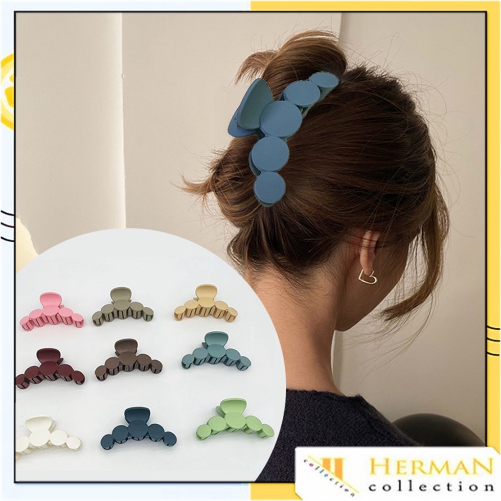 Jual HC Jepit Rambut Motif Bulat Besar Doff Jedai Model 5 Bulatan Matte ...
