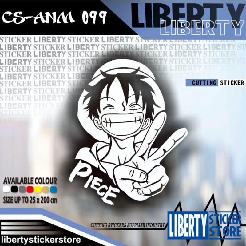 Jual MEDIUM Cutting Sticker Luffy Peace | Cutting Stiker Luffy Peace ...