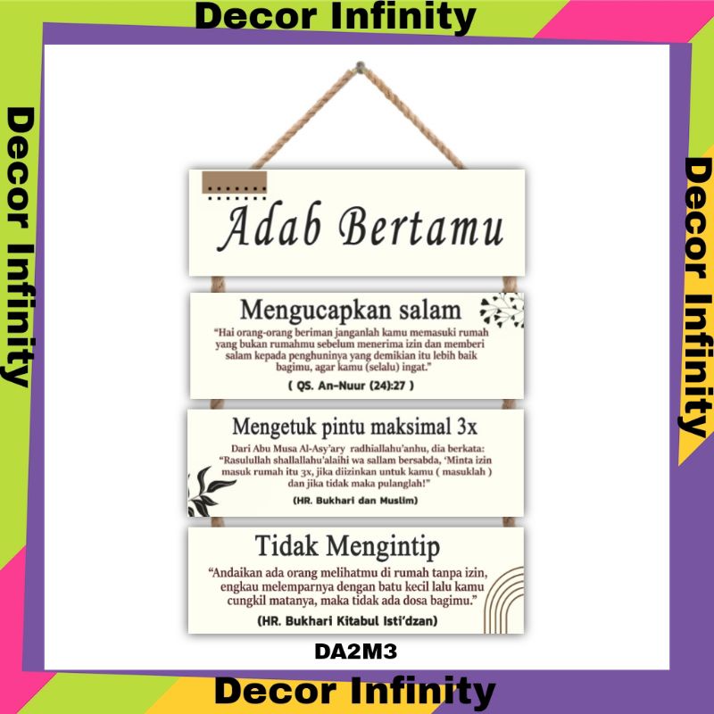 Jual Hiasan dinding wall decor ADAB BERTAMU 20x24 cm 4 susun gantungan ...