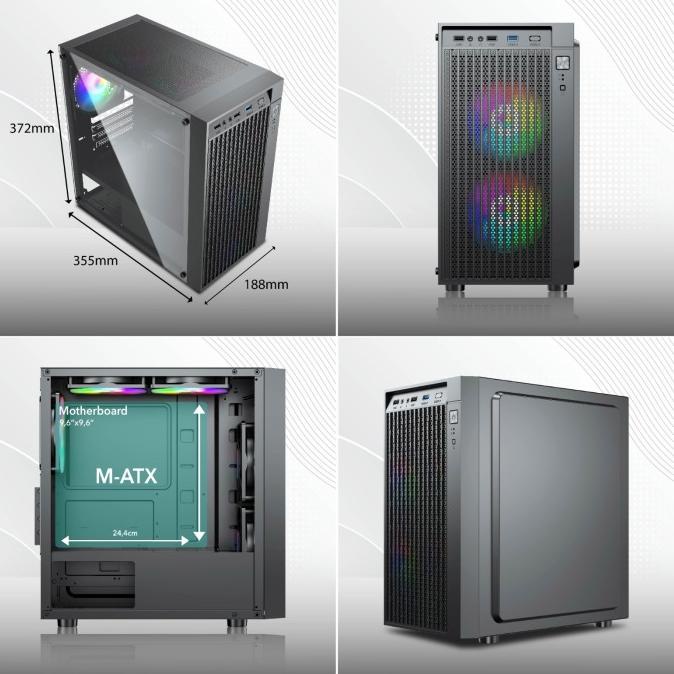 Jual Casing Infinity Strike - Matx Gaming Case - Include 3 Fan Original ...