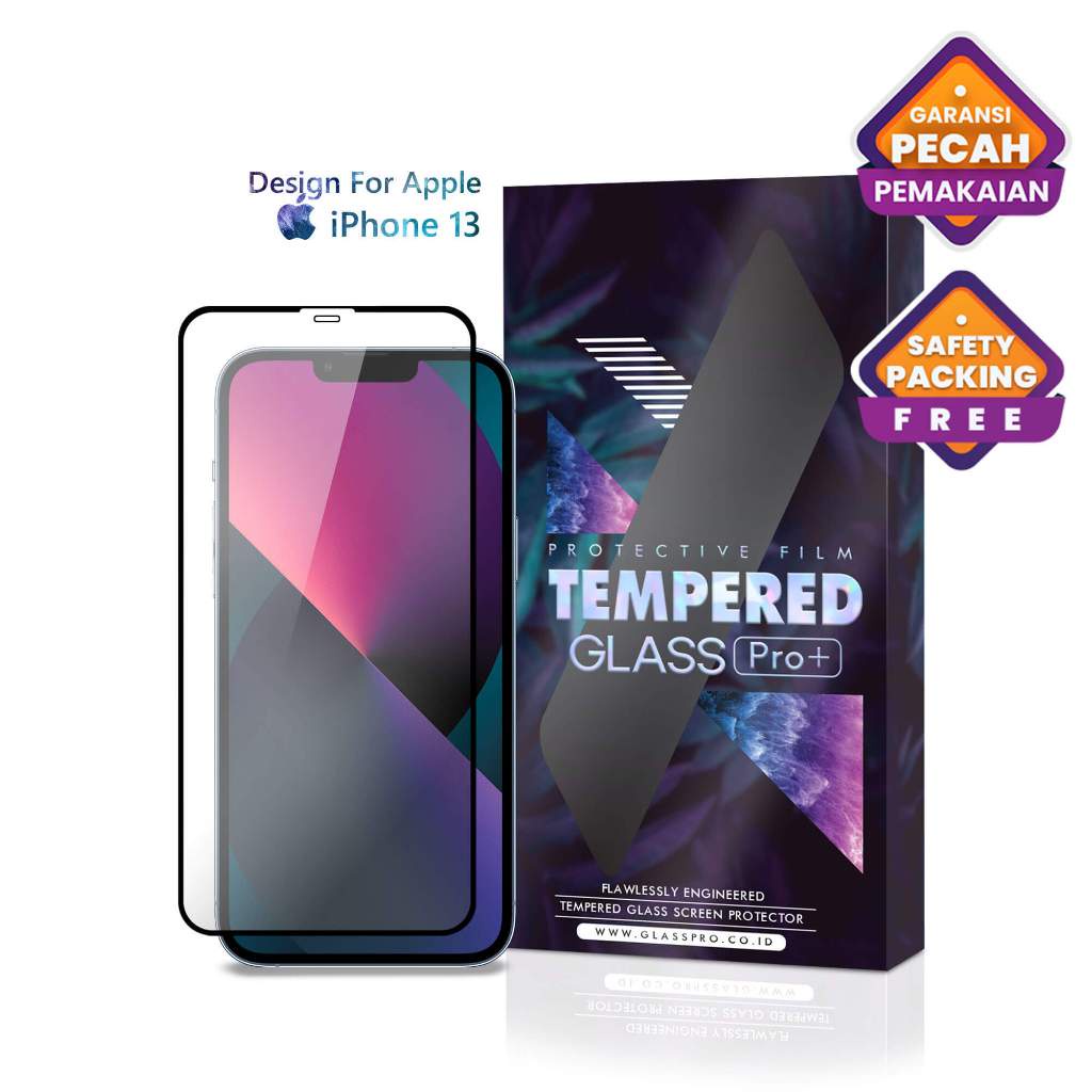 Jual GLASS PRO iPhone 13 Full Cover Tempered Glass Premium Anti Gores ...