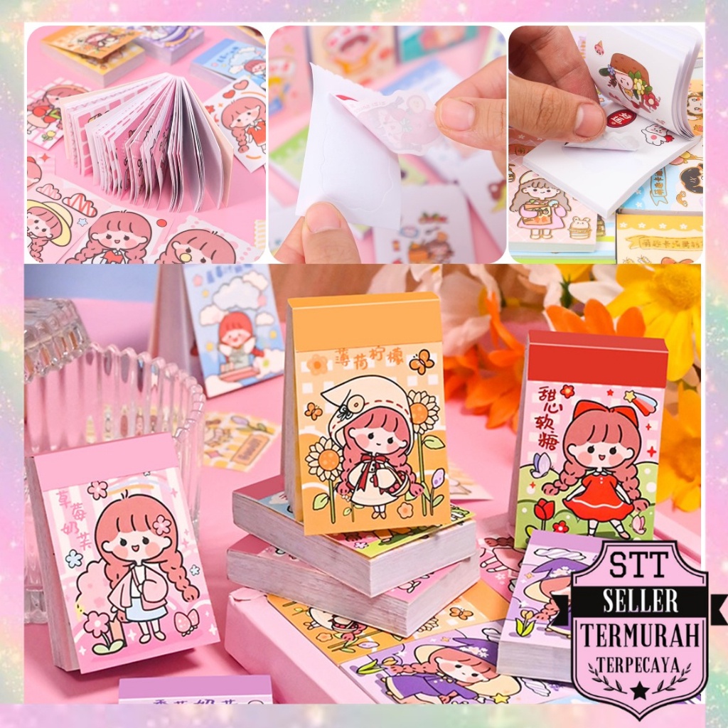Jual STT Stiker Buku Momo Mini 24 Lembar Sticker Note Book Washi ...