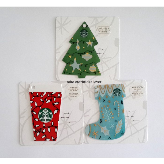 Jual Starbucks Card US Holiday set 3 kartu Die cut - Red cup n Tree ...