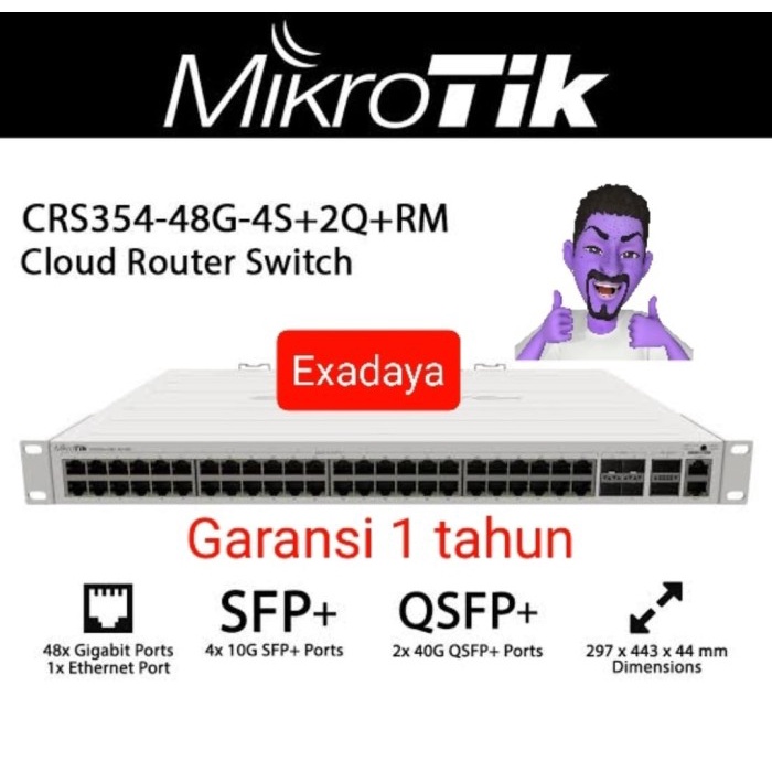 Jual Mikrotik CRS354-48G-4S+2Q+RM Routerboard 48 Port Gigabit 4 x 10G SFP+ | Shopee Indonesia
