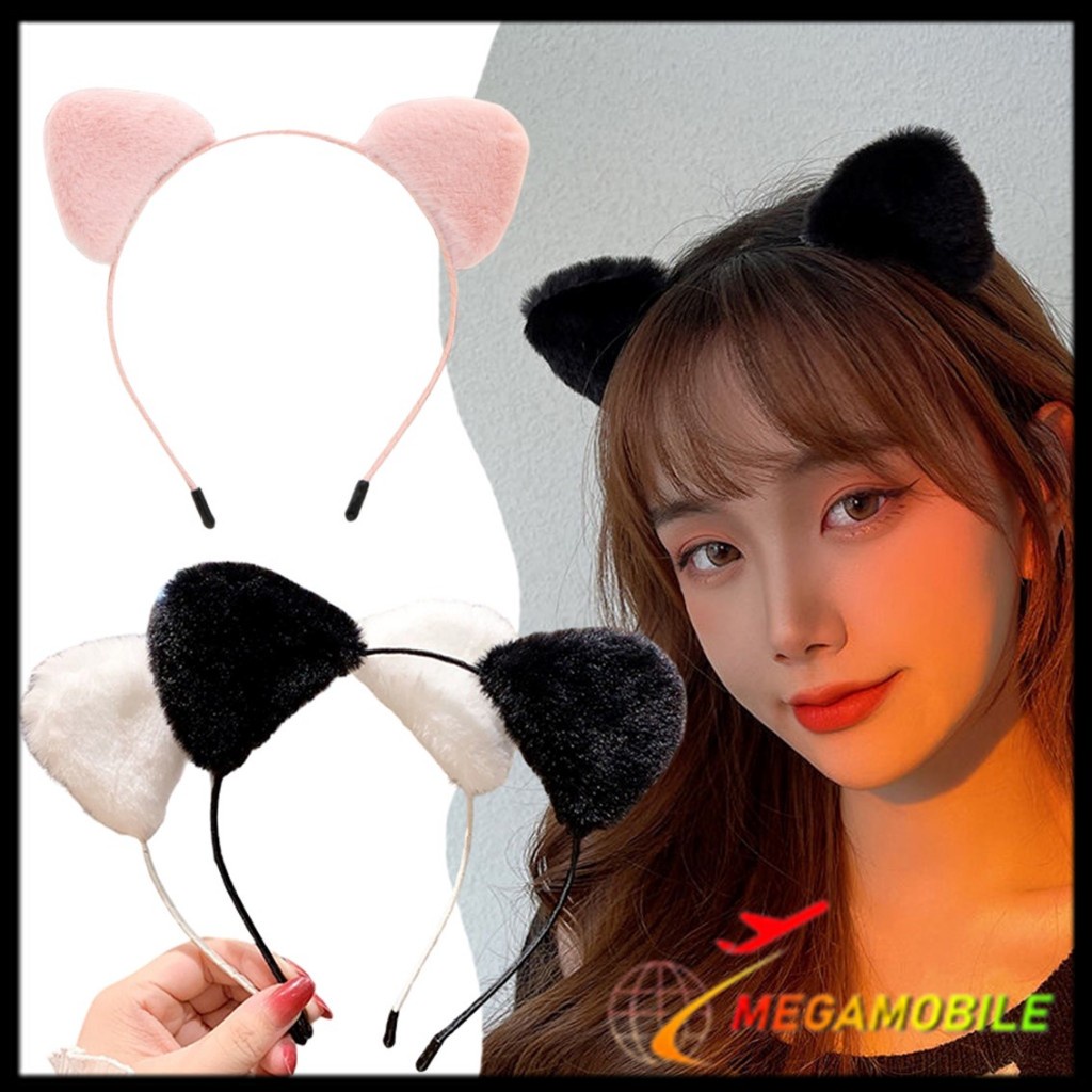Jual MM - Bando Telinga Kucing Model Bulu halus Lembut Bandana Wanita ...