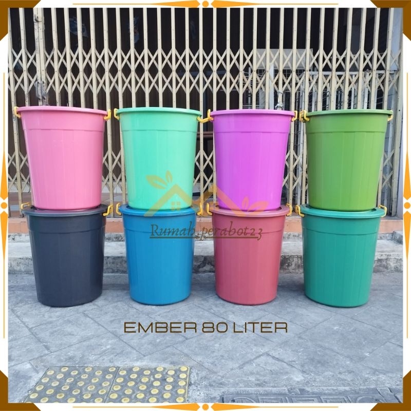 Jual [AESTETHIC COLLECTION] Ember Air Plastik + Tutup 80 Liter Warna ...