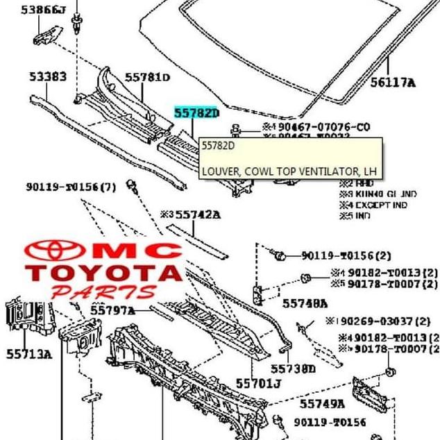 Jual Louver Cowl Panel Panggangan Sate Kiri Kijang Innova Old 55709 ...