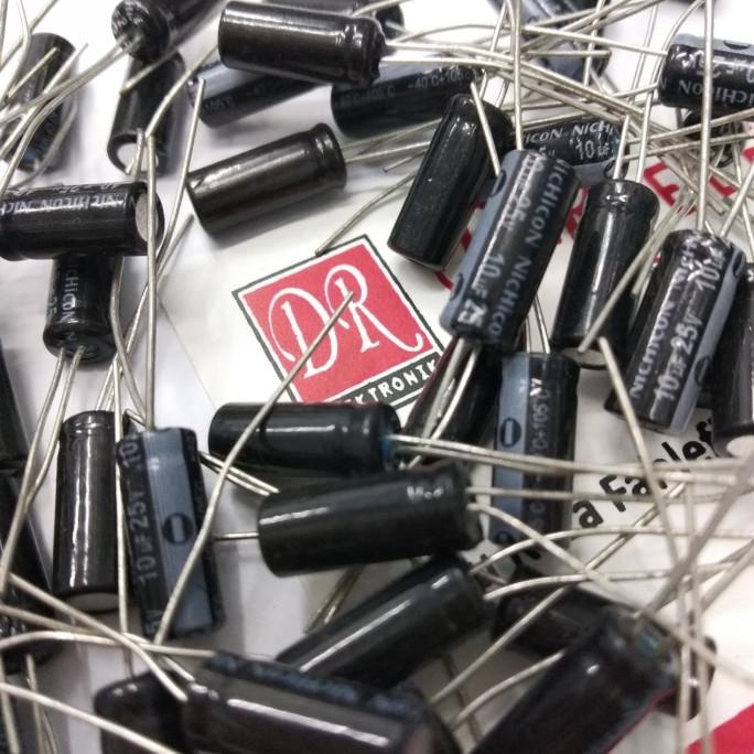 Jual Update Capasitor Kapasitor Elco 10uf 25v 10 uf mikro 25 volt 25v 25volt dre3 dijamin ...