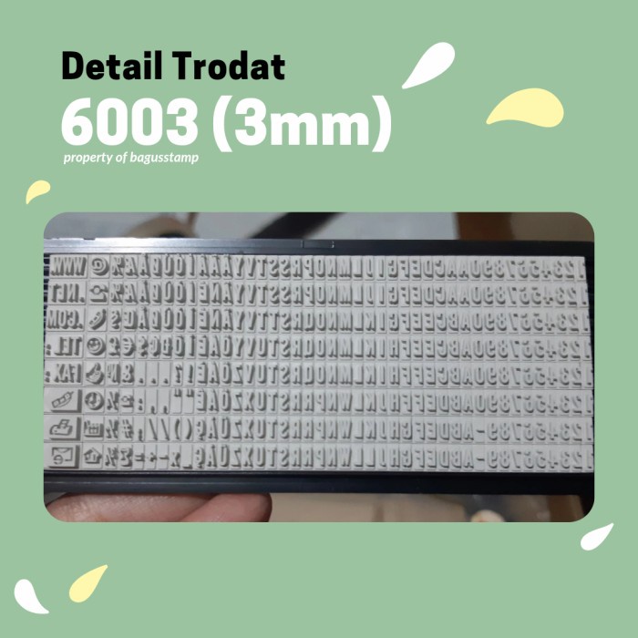Jual Trodat Extra Rubber 3mm 3 mm Typo 6003 ( Spare Part 4911 4912 4913 ...