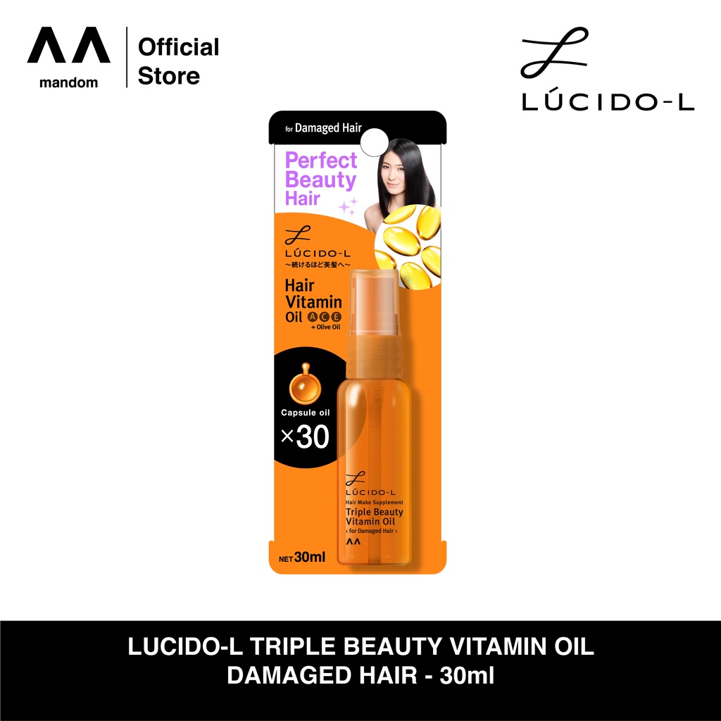 Jual LUCIDO-L Hair Make Supplement Triple Beauty Vitamin Oil for Damaged Hair 30ml | Shopee ...
