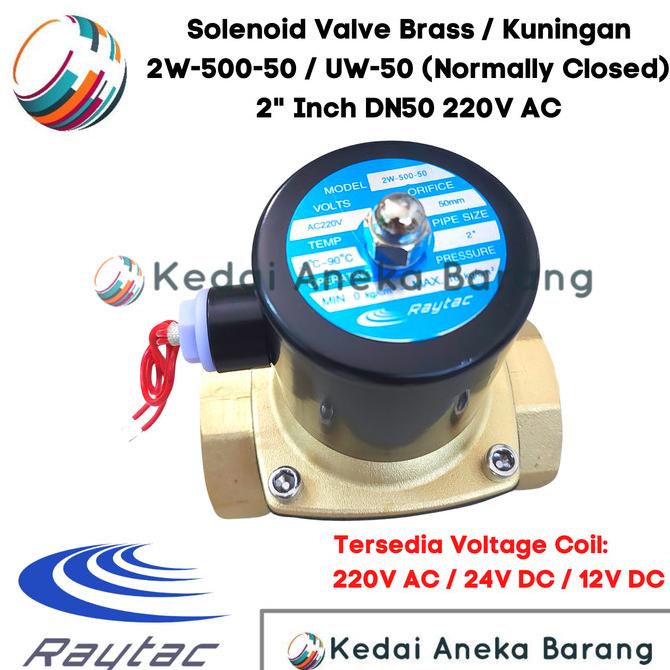 Jual Solenoid Valve 2" 2 Inch Inchi Brass Kuningan 220V 220Vac Nc 2W-500-50 | Shopee Indonesia
