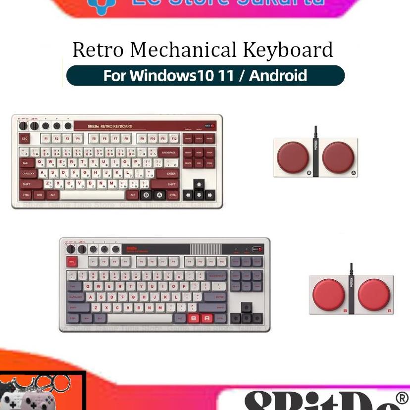 Jual 8Bitdo Retro Mechanical Keyboard Wireless Bluetooth For Android ...
